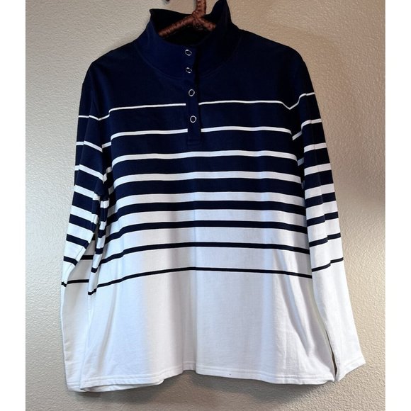 Basic Editions | Tops | Nwt Basic Editions Plus Xxl Coastal Navy Blue ...